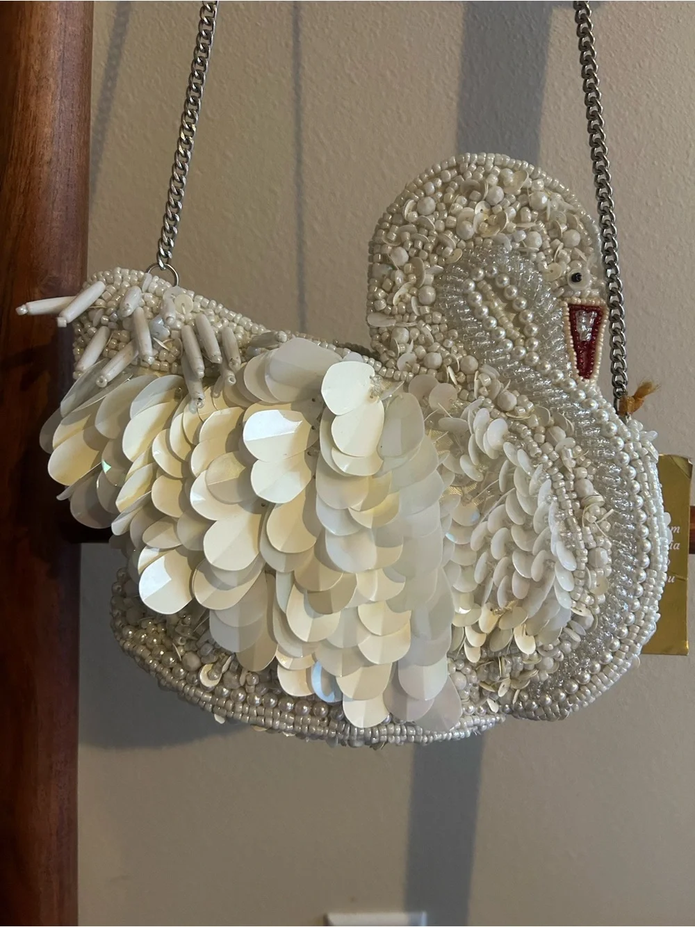 From Indida to You | Bags | From India To You White Swan Beaded Sequin ...